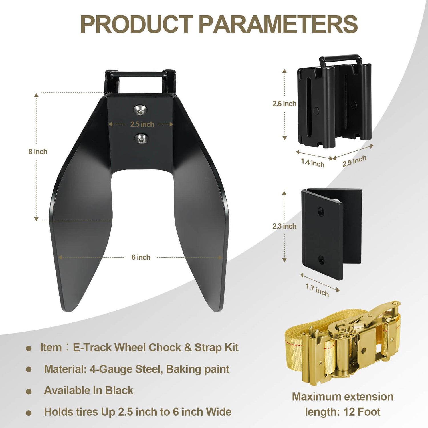 E-Track Wheel Chock & Strap Kit
